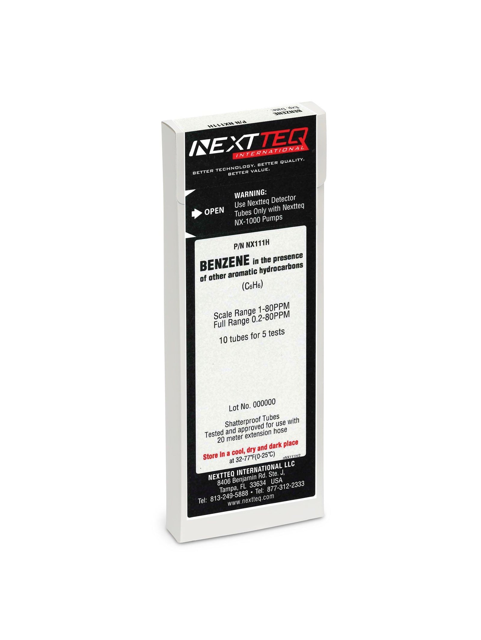 NextTeq Benzene 0.2-80 ppm Gas Detector Tube | Sampling Depot