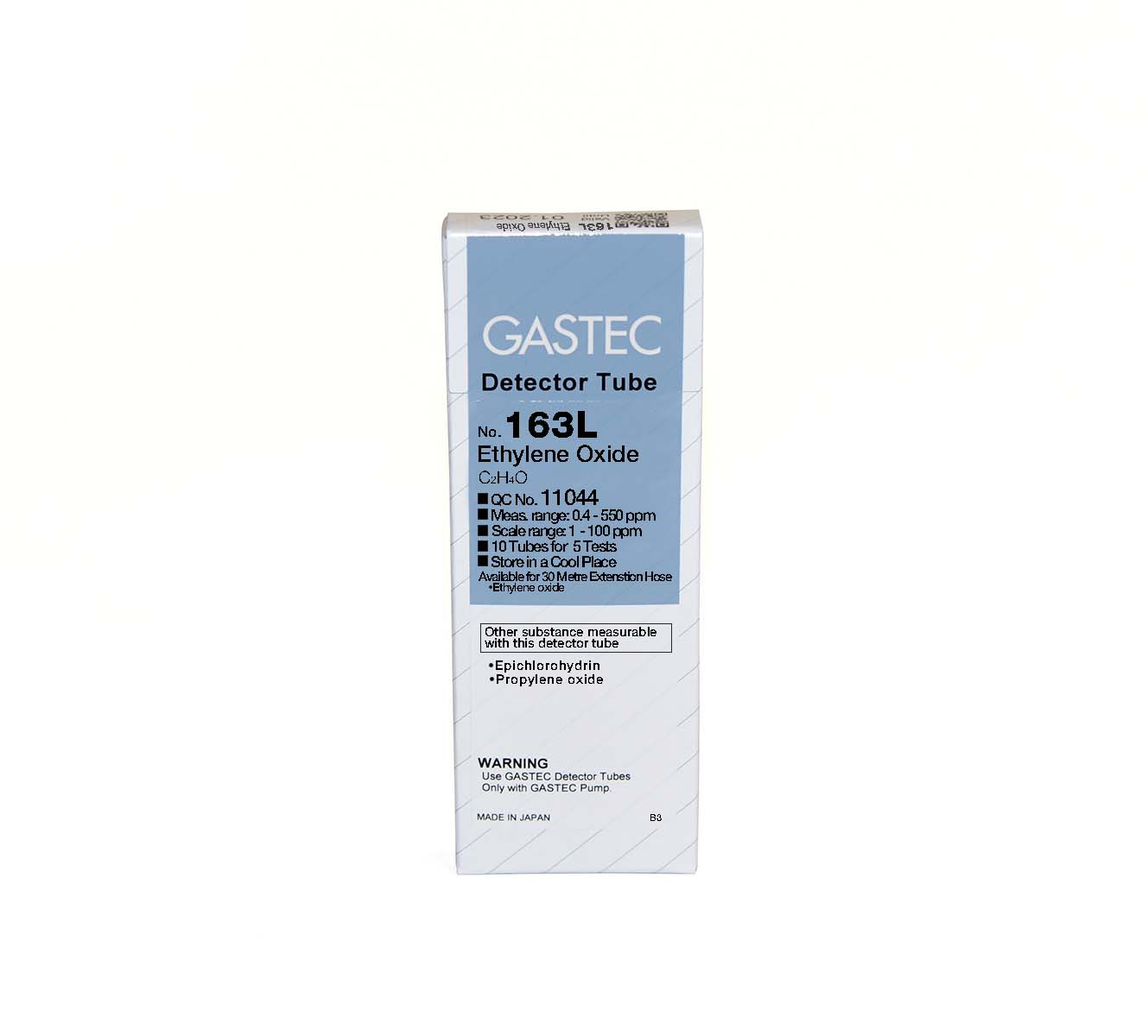 Ethylene Oxide Detection Tube for 0.4-550 ppm 163L | Sampling Depot