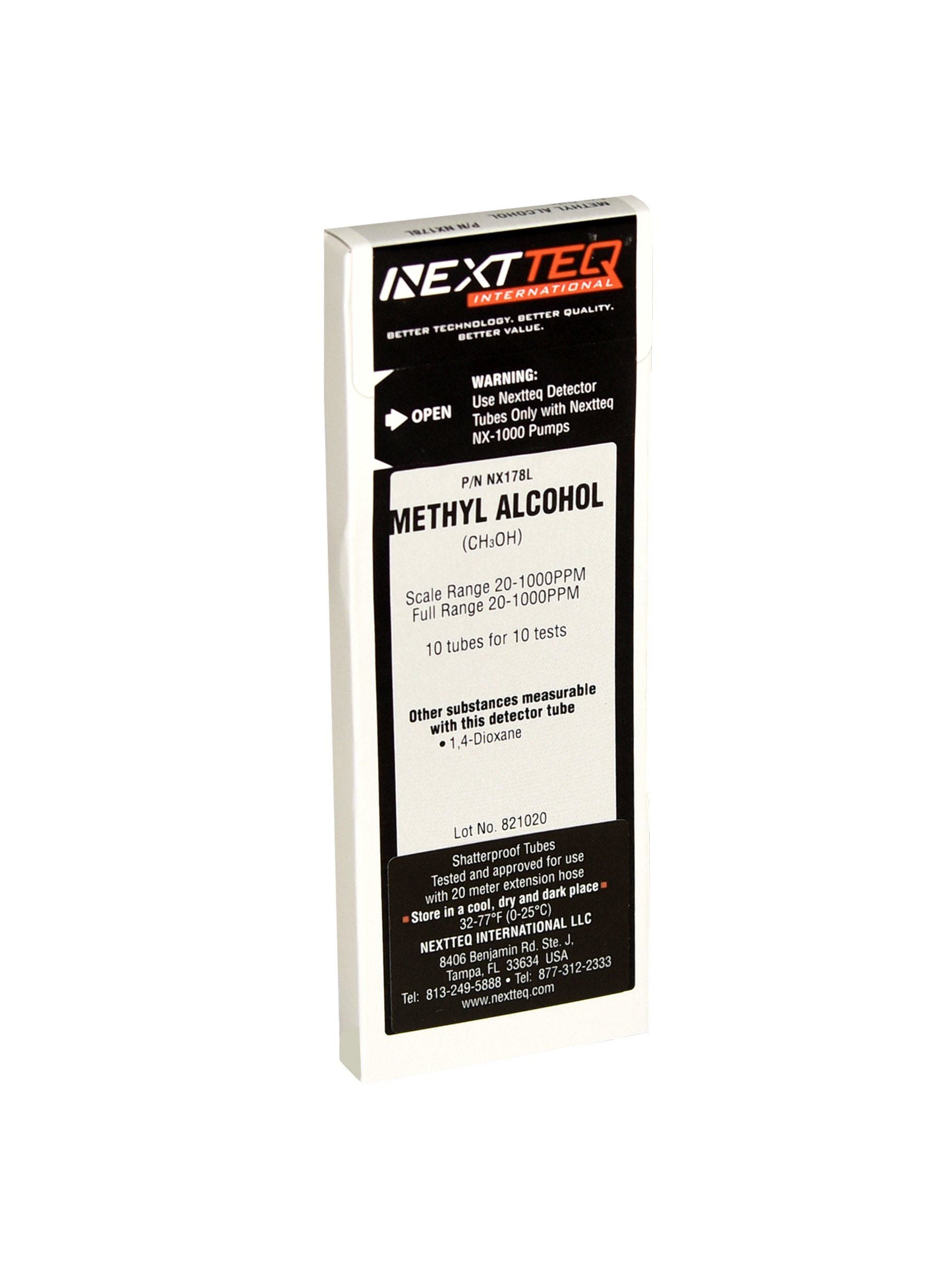 NextTeq Methyl Alcohol 20-1000 ppm Gas Detector Tubes | Sampling Depot